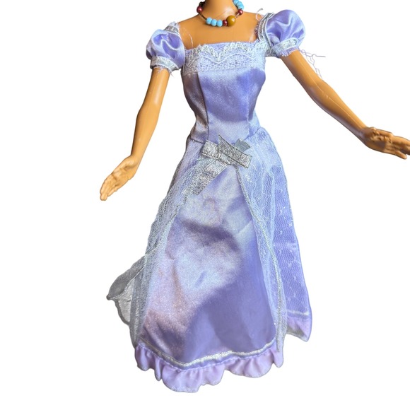 Toys | Lavender Satin Princess Doll Gown Purple Lace Dress With Silver ...